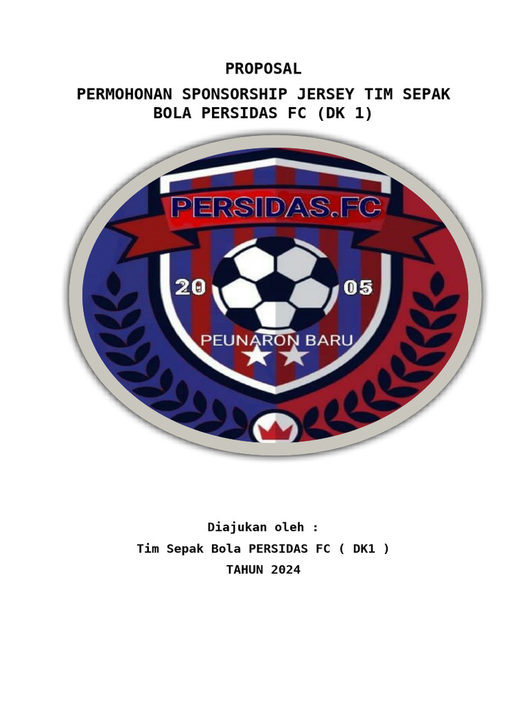 Proposal Bantuan Dana Jersey | PDF