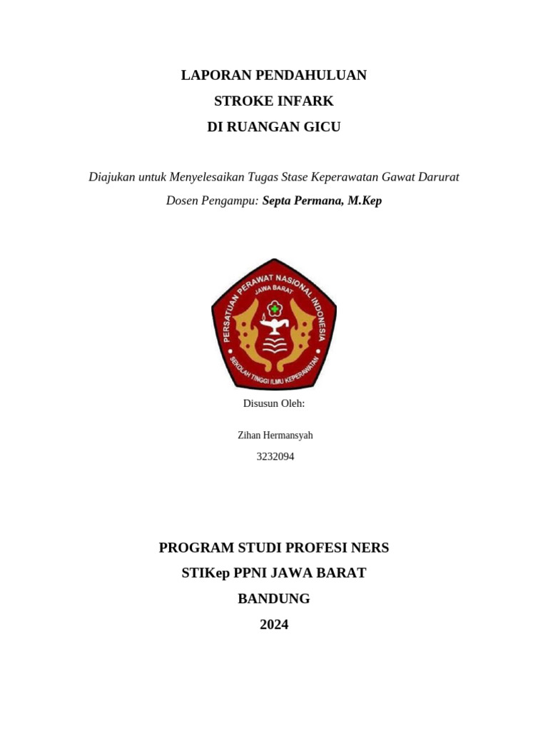 LP Stroke Infark - Zihan Hermansyah | PDF