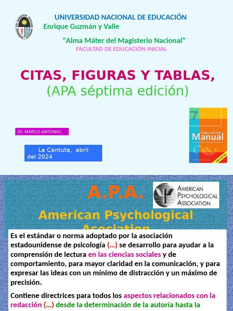 de La - Separata 1 - Apa 7 - Citas, Figuras y Tablas | PDF