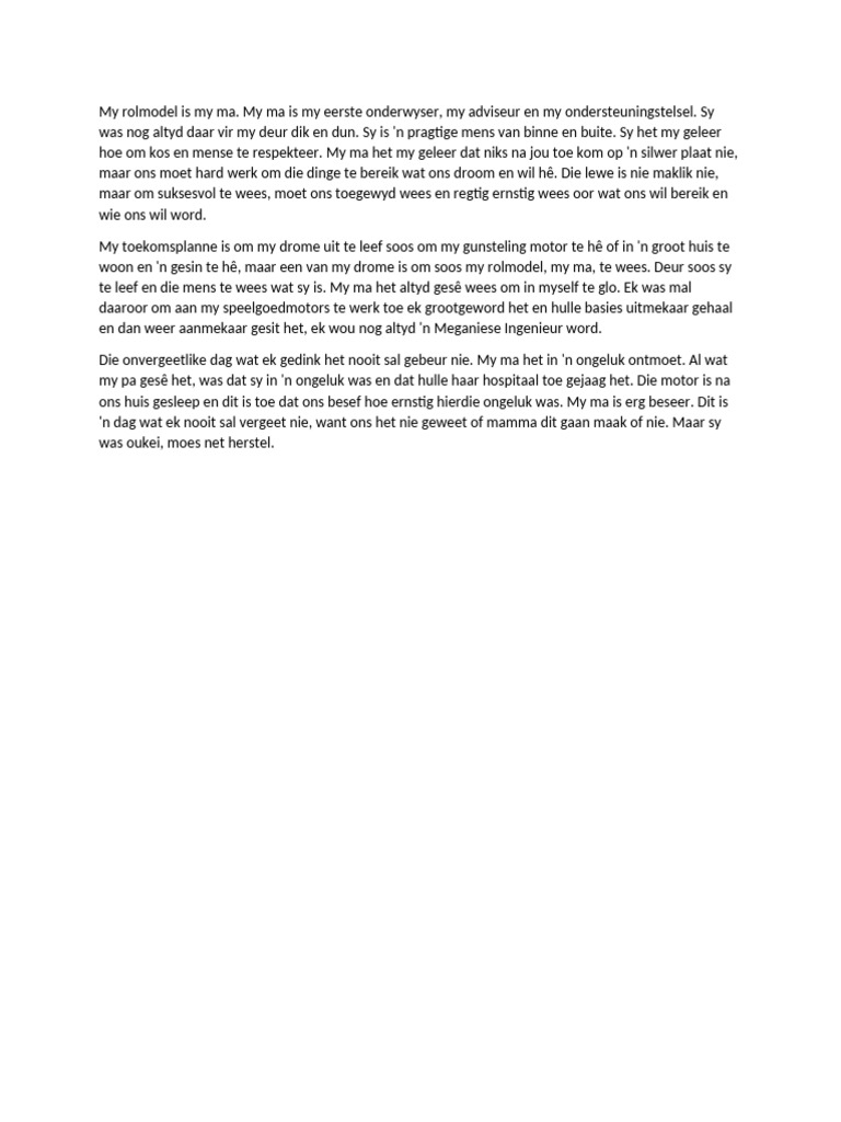 Afrikaans Essays | PDF
