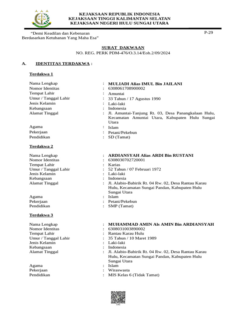 PN Amt 2024 PidB 77 Dakwaan 1726020483 | PDF