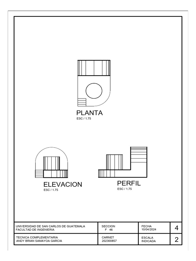 46 TC! Seccion F Autocad p4.2 Andy Brian Samayoa Garcia-Model | PDF