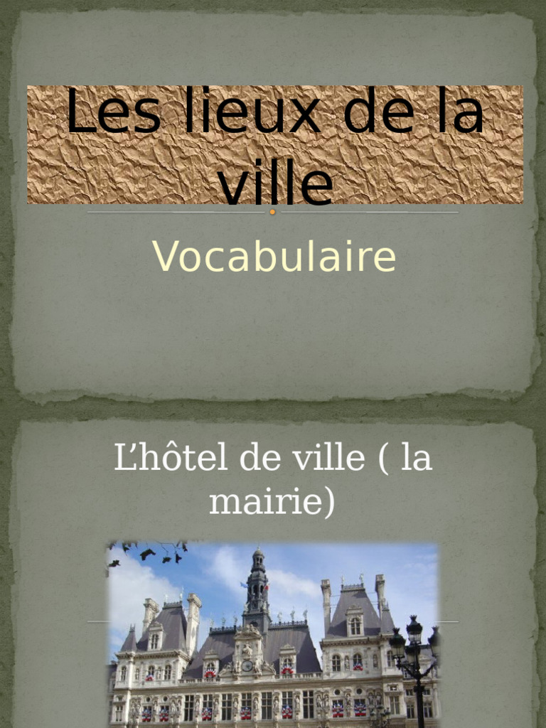 Les Lieux de La Ville Dictionnaire Visuel - 93138 | PDF