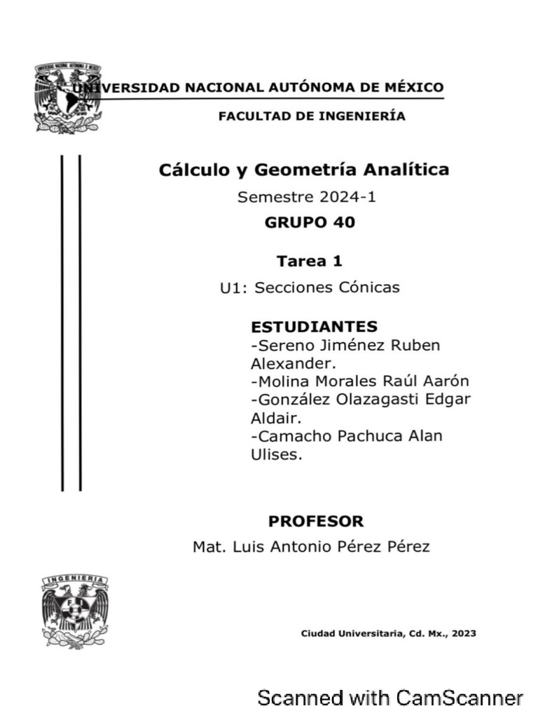 Camacho - Alan - T1.U1.SeccionesCónicas PDF | PDF