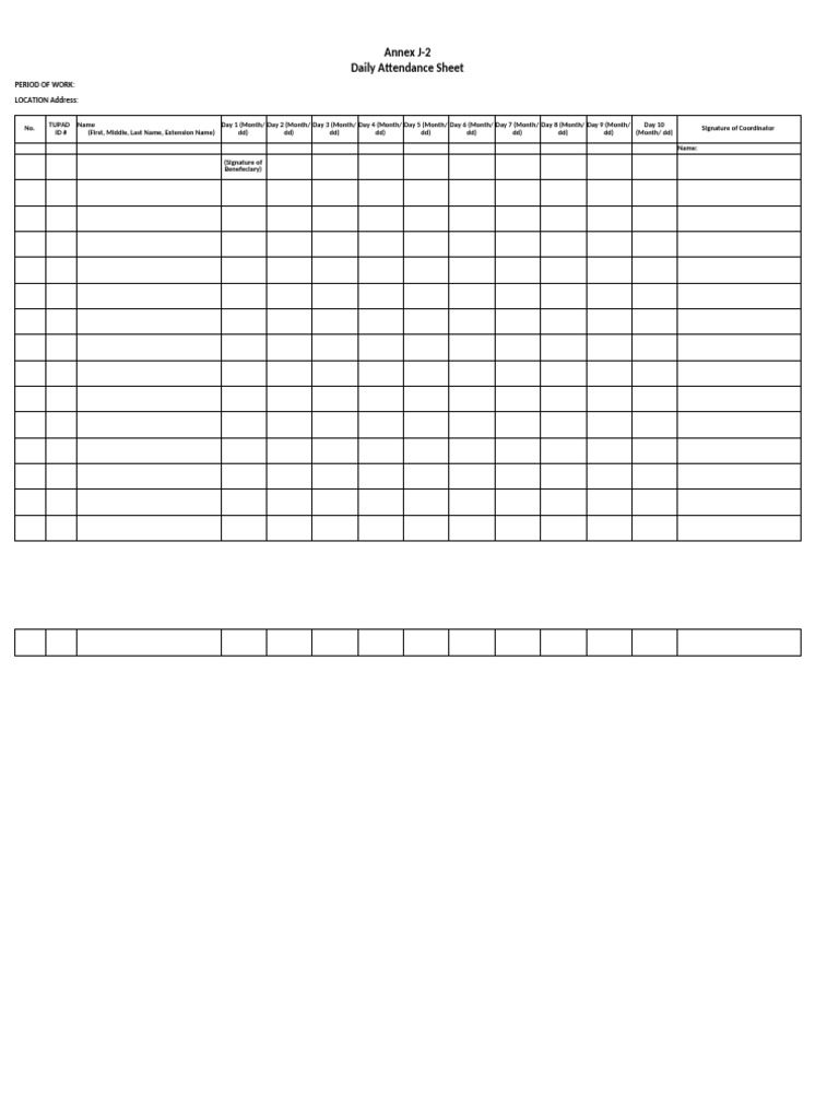 ANNEX-J-2-TUPAD-DAILY-ATTENDANCE-SHEET | PDF