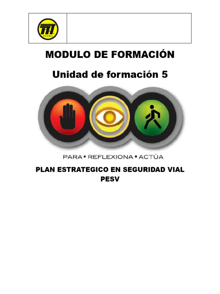 5-Plan estrategico en seguridad vial -Normas de tránsito | PDF
