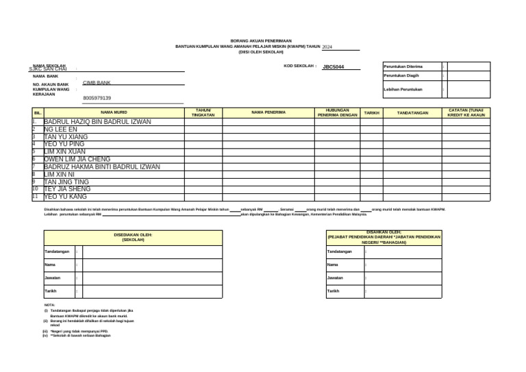 BORANG AKUAN PENERIMAAN KWAPM | PDF