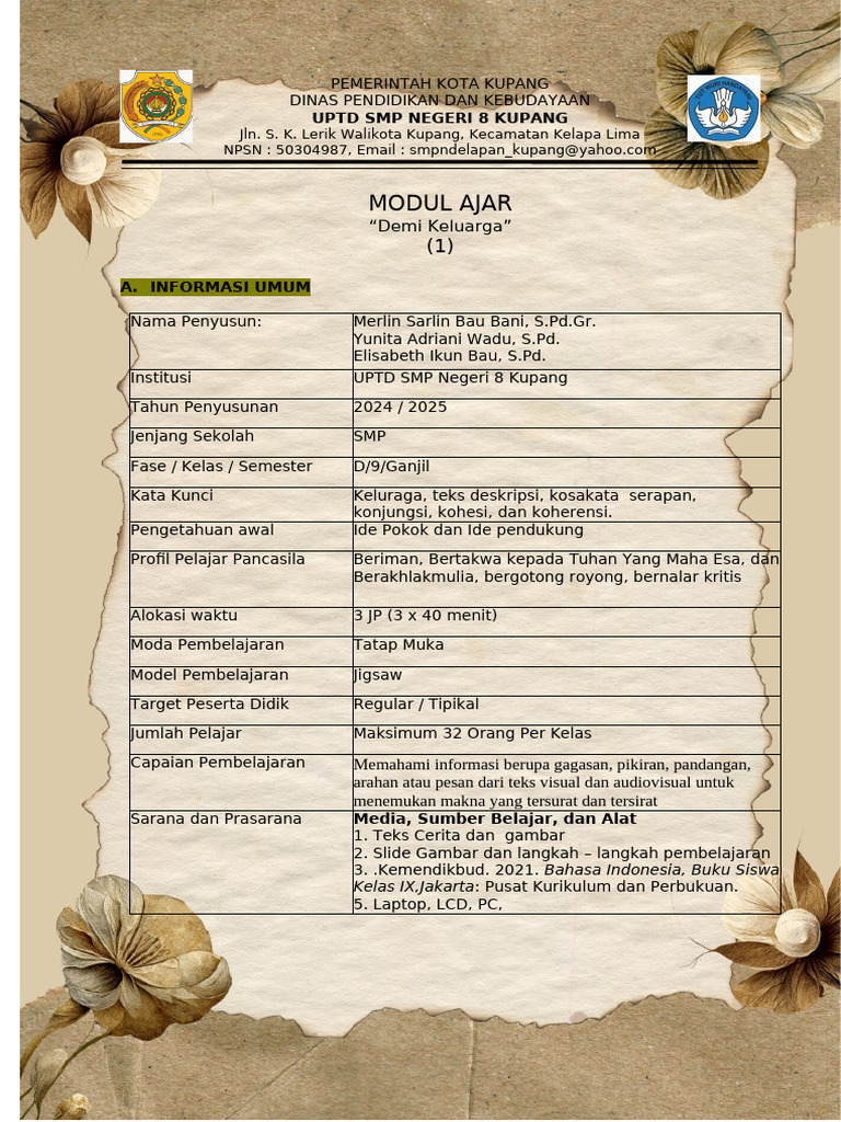 Modul Bindo Merlin CONTOH | PDF