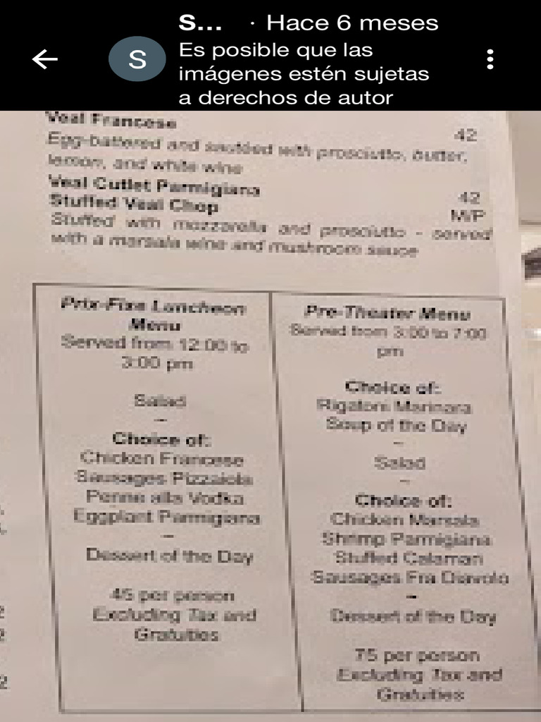 Patsy's Italian Restaurant Menú - Buscar Con Google | PDF