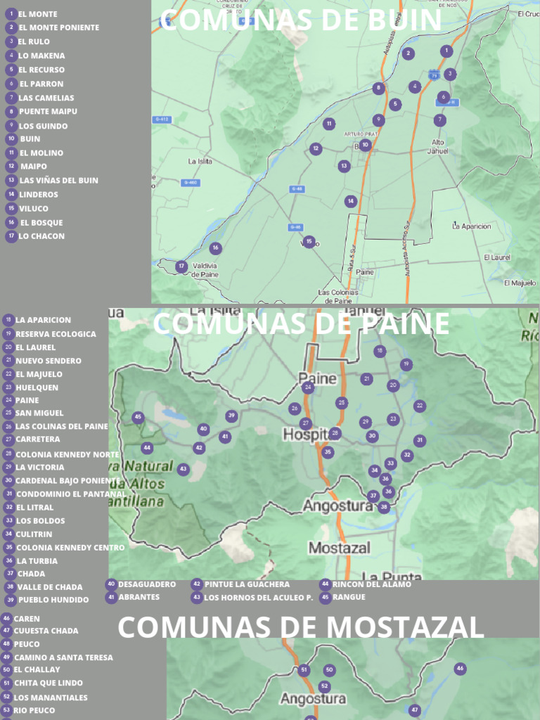 MAPA DE LAS COMUNAS DE BUIN | PDF
