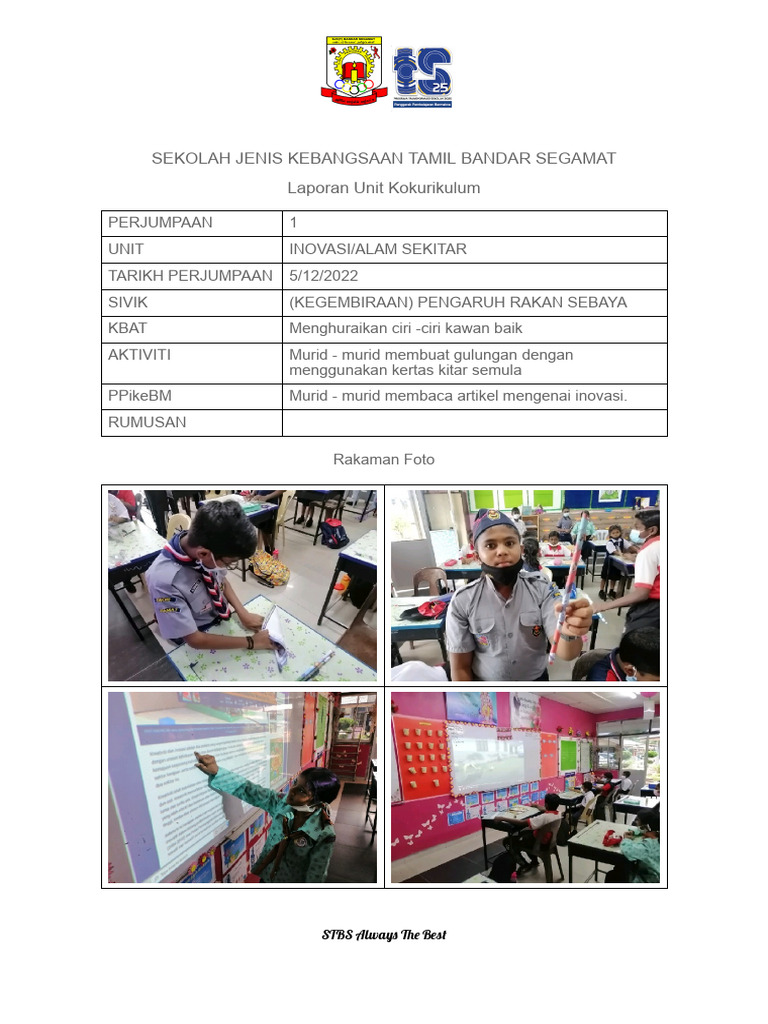 Sekolah Jenis Kebangsaan Tamil Bandar Segamat Laporan Unit Kokurikulum ...