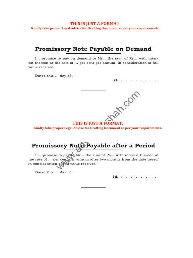 Promissory Note | PDF