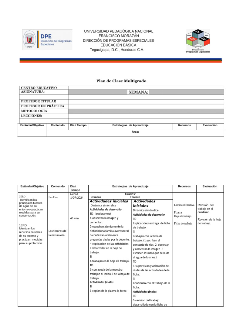 Plan Semana 2 Multigrado CC Nat | PDF