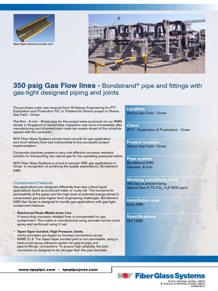 350 Psig Gas Flow Lines Shams Gas Field Oman Case Study | PDF