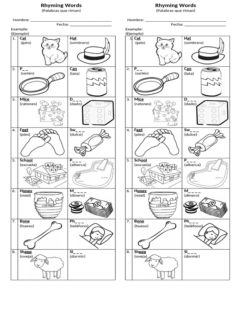Rhyming Words | PDF