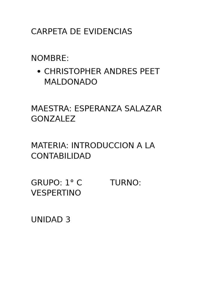 Carpeta de Evidencias 3 | PDF