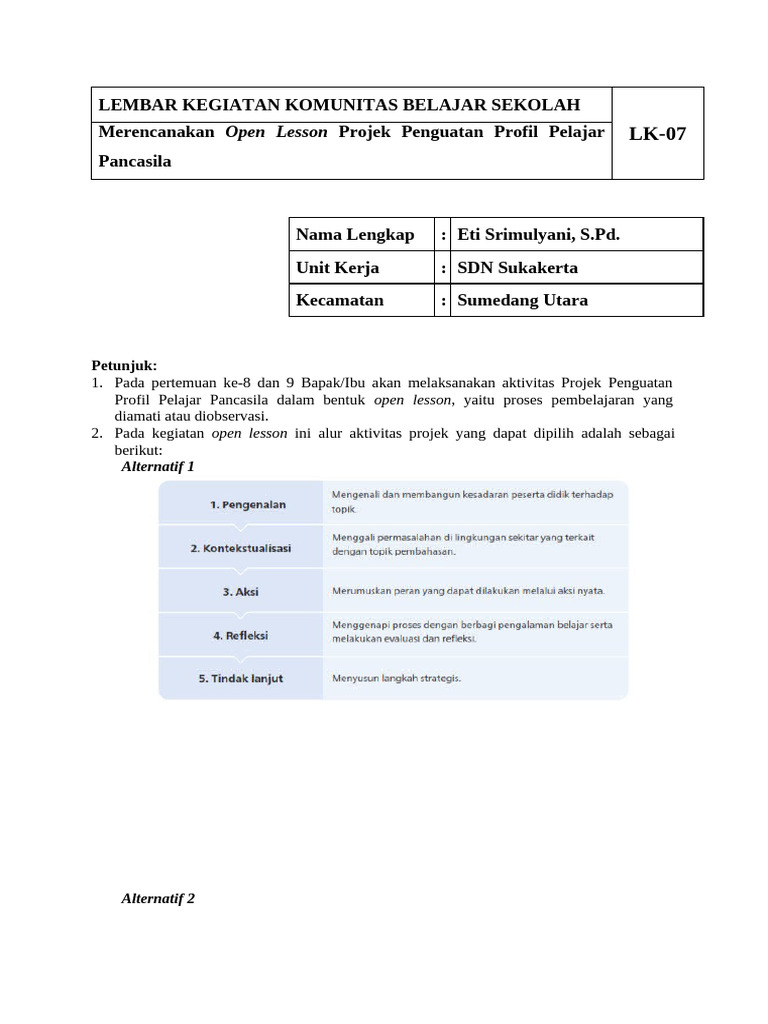 LK-07 - Ibu Eti Srimulyani, S.Pd. | PDF
