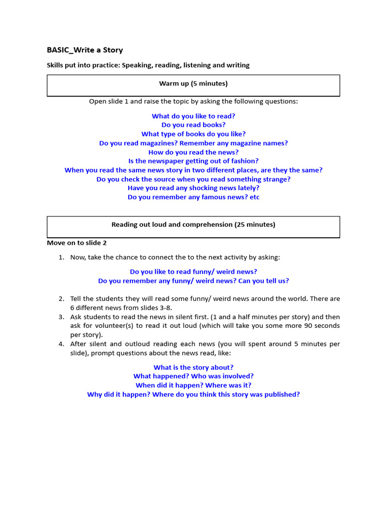 BASIC - Write A Story | PDF