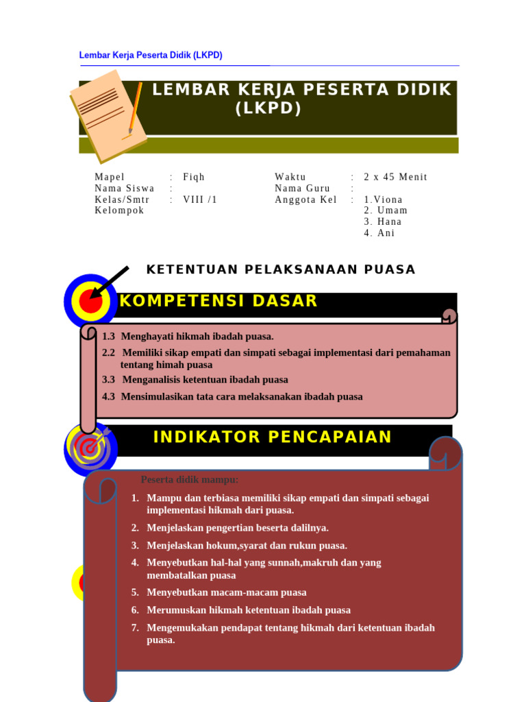 Contoh LKPD | PDF