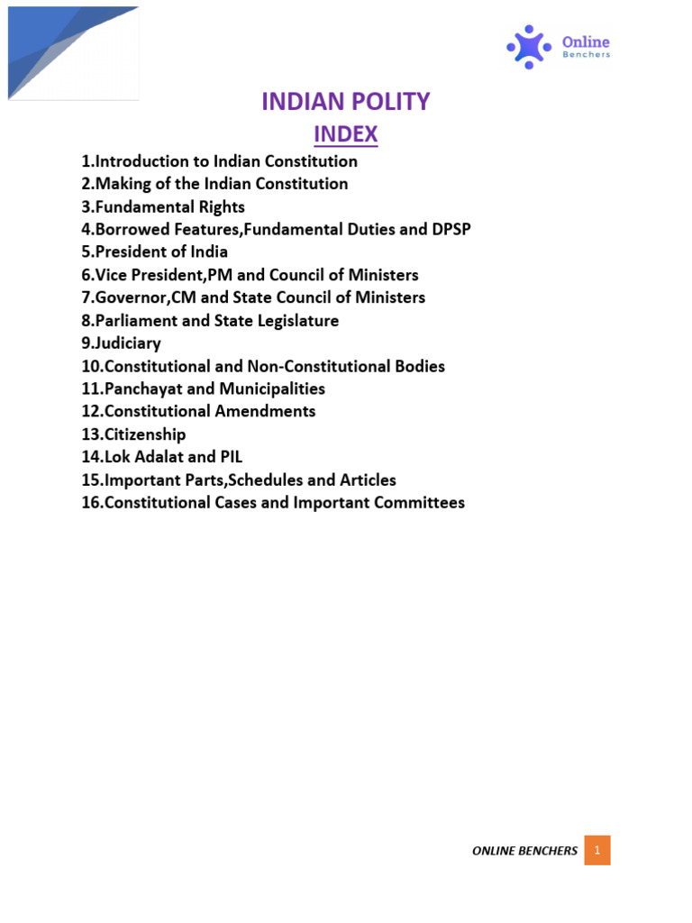 Indian Polity Complete Book | PDF