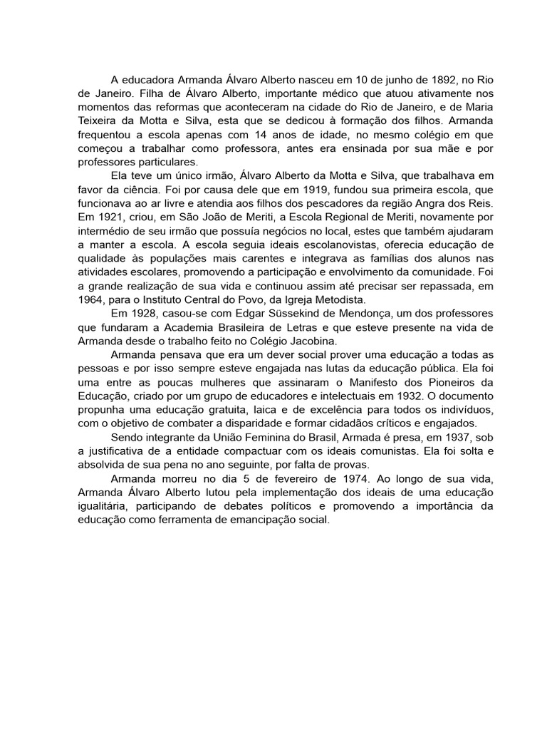 Resumo - Armanda Álvaro Alberto | PDF
