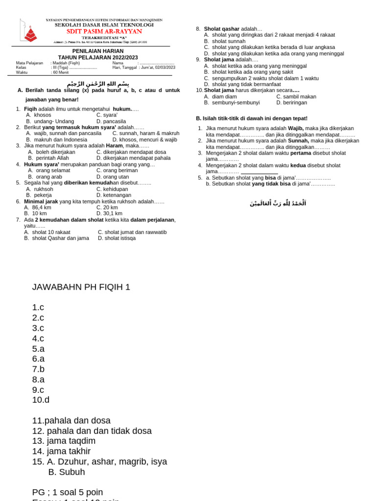 PH FIQIH 1 smt 2 | PDF