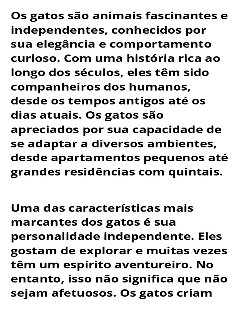 Os Gatos São Animais Fascinantes e Independentes, Conhecidos Por Sua ...