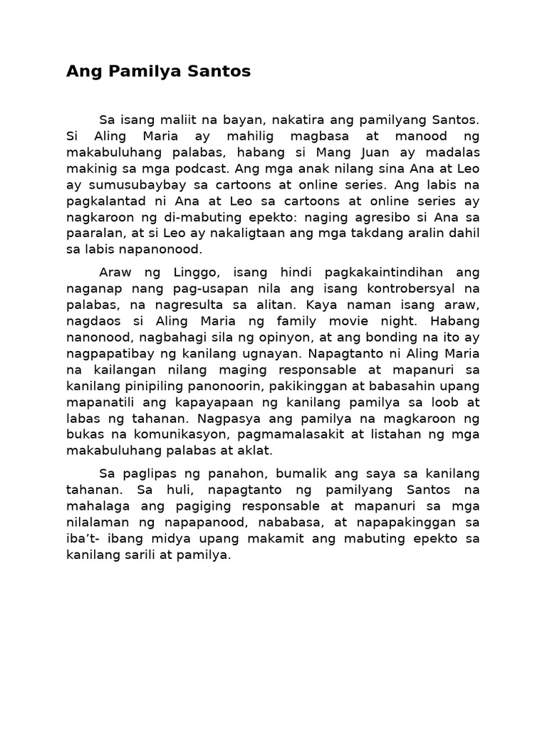 Ang Pamilya Santos | PDF