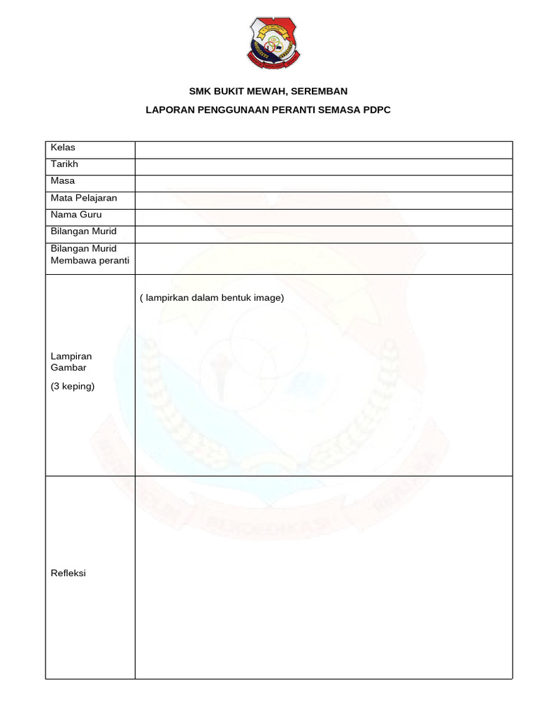 Format Laporan Penggunaan Peranti | PDF