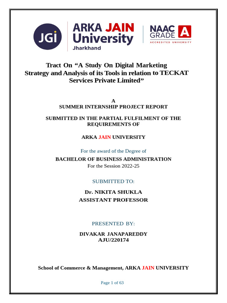 Project On Digital Marketing By Divakar Pdf