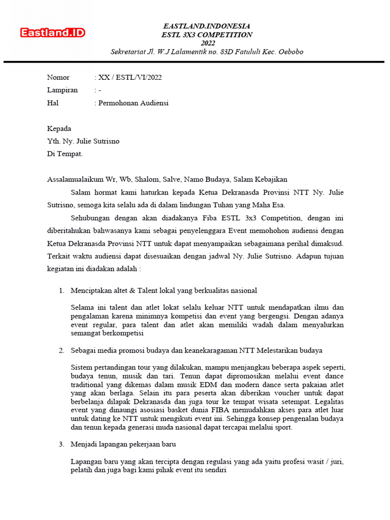 Contoh Surat Audiensi | PDF