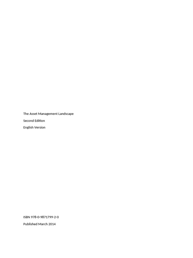The Asset Management Landscape Unformatted Document | PDF