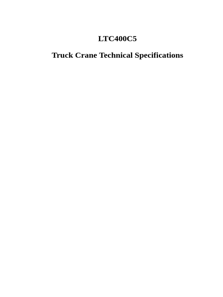 03 LTC400C5 Truck Crane Technical Specifications | PDF