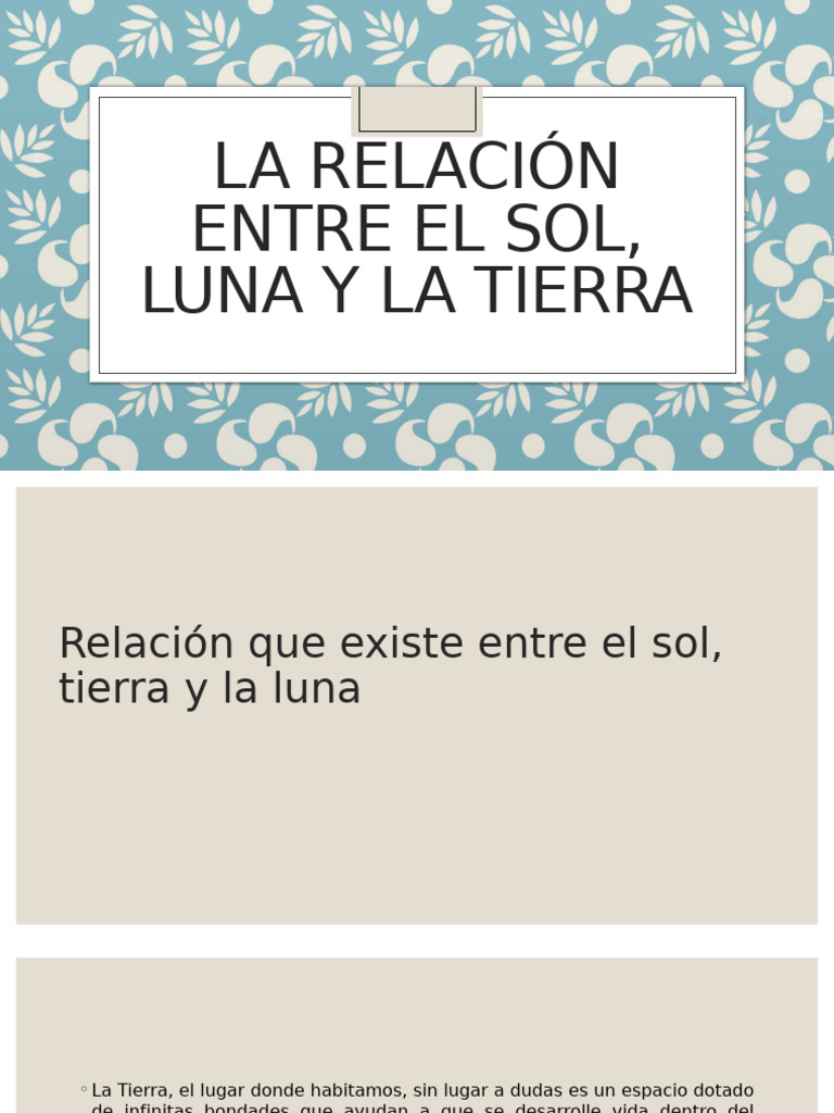 Que Relación Tiene La Tierra Con La Luna y El Sol | PDF