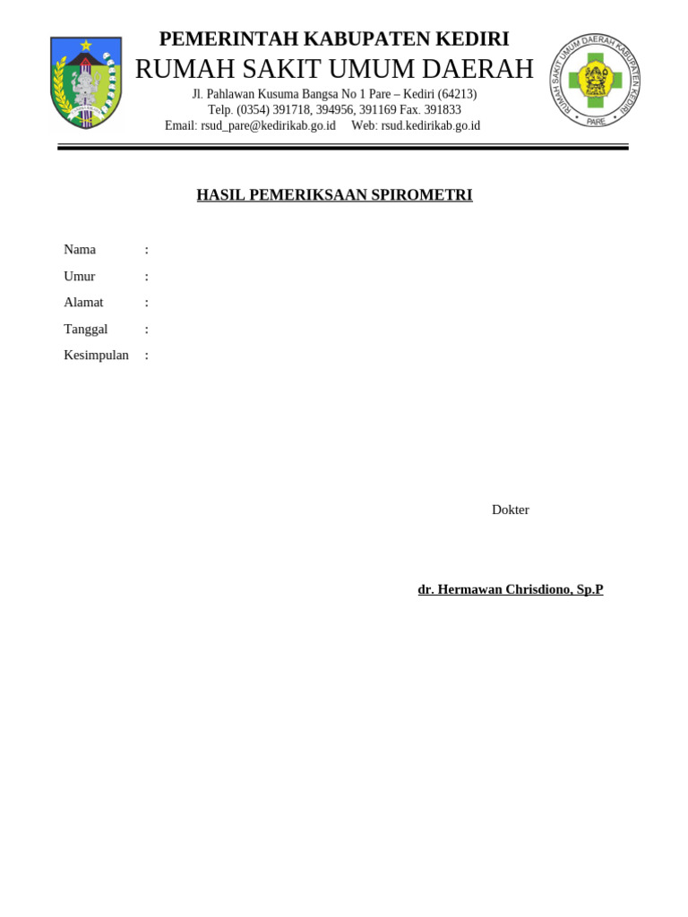 Hasil Pemeriksaan Spirometri | PDF