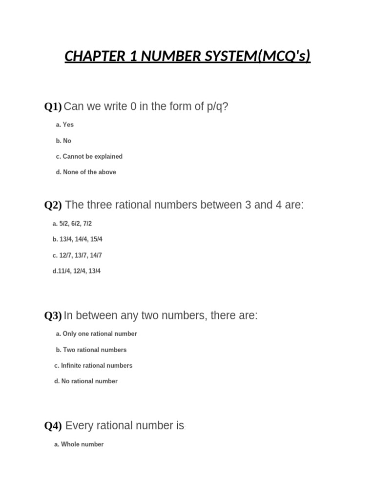Chapter 1 Number System | PDF | Computers