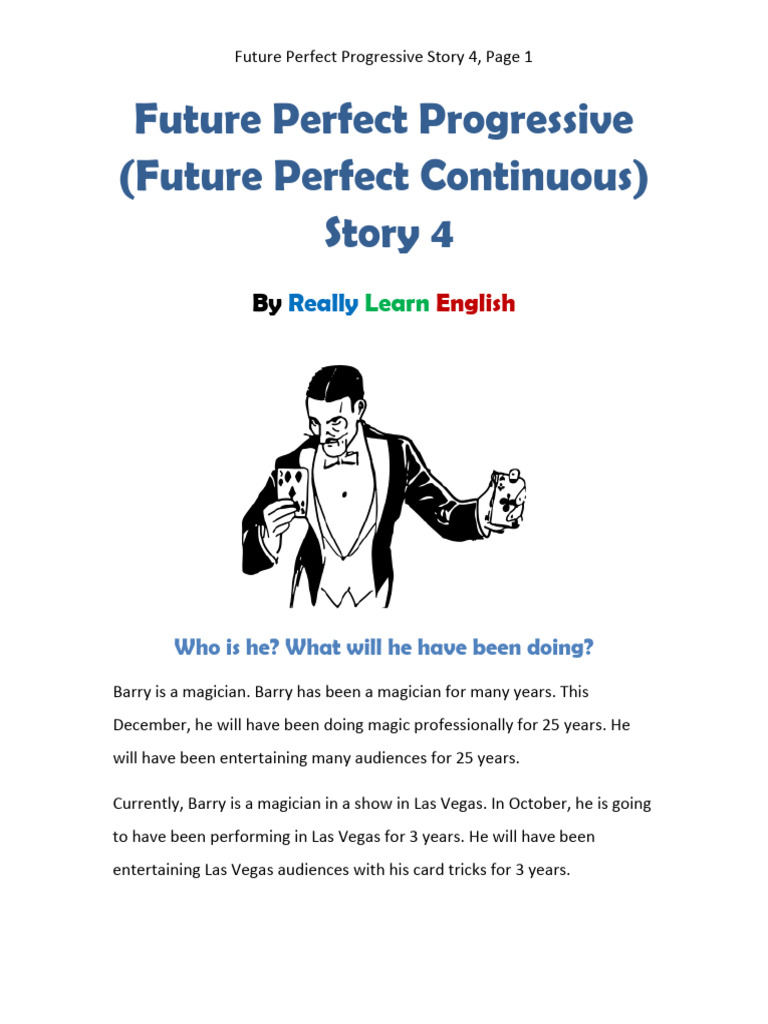 Future Perfect Progressive Story 4 | PDF | Question | Language Mechanics