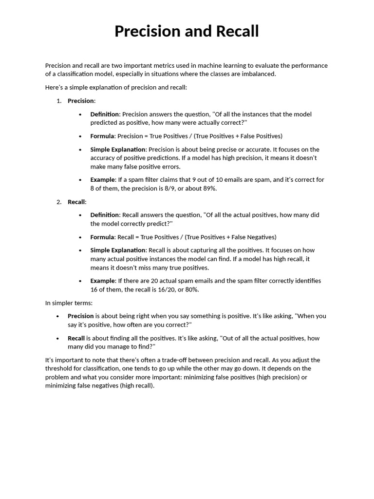 Precision and Recall | PDF