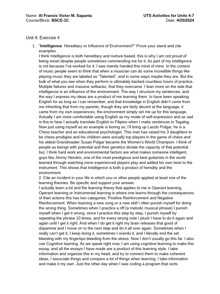 UTS Module Excercises | PDF