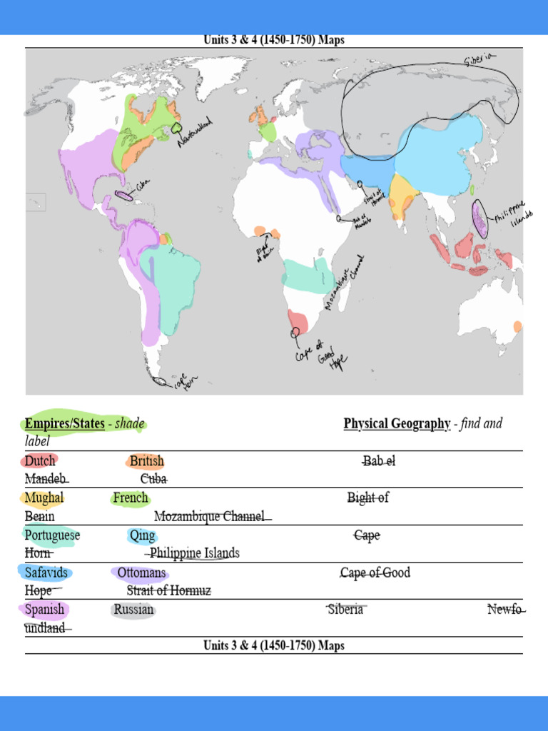 Units 3 & 4 (1450-1750) Maps (3) 2 | PDF
