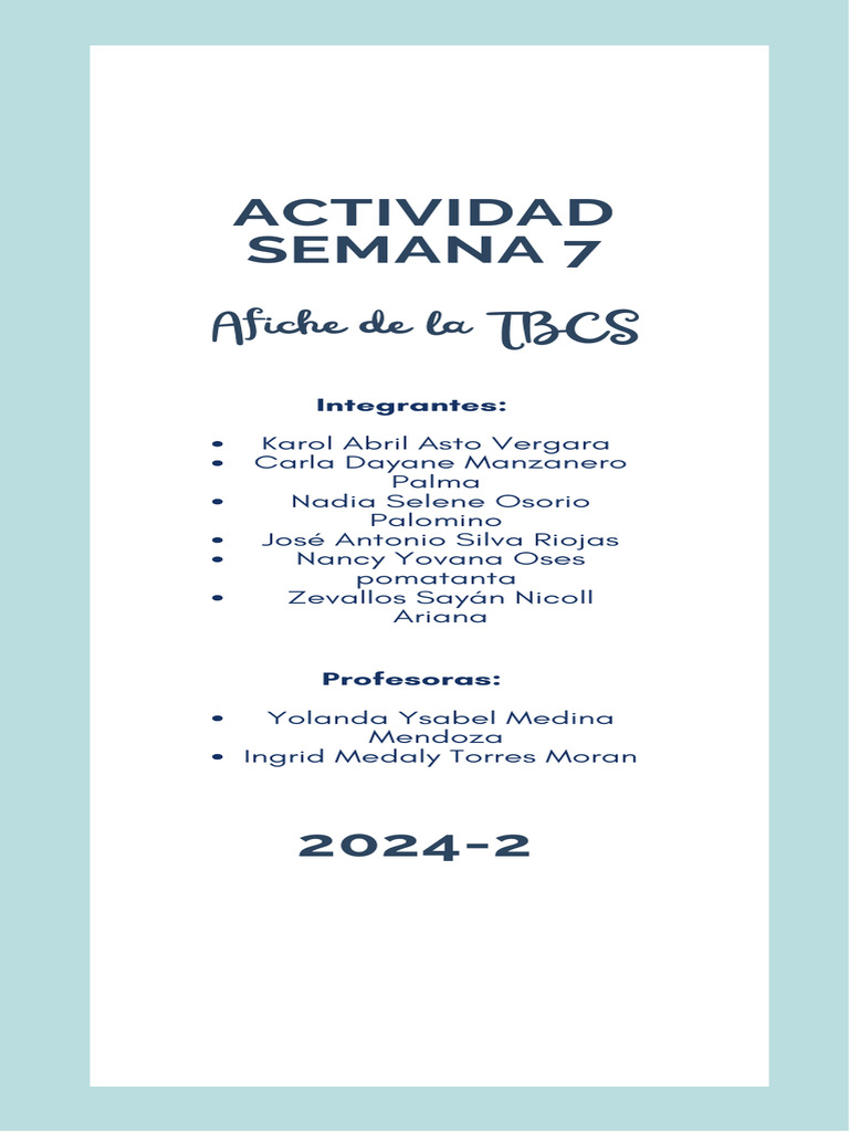 Afiche TBCS | PDF