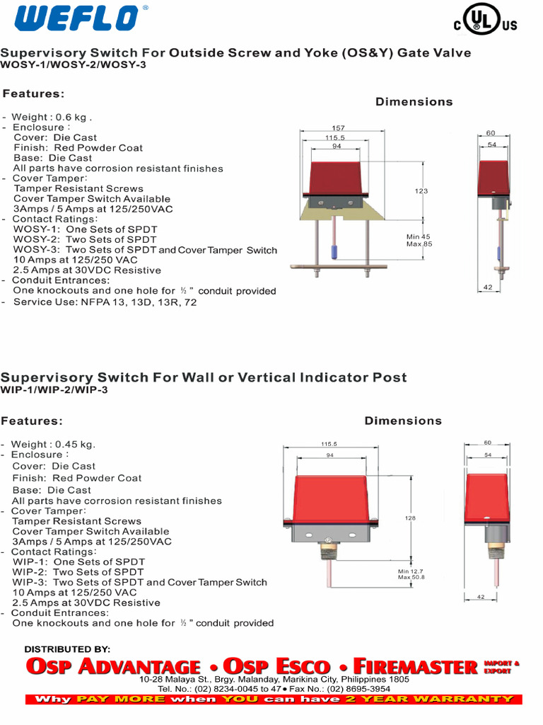 Weflo - Supervisory Switch | PDF