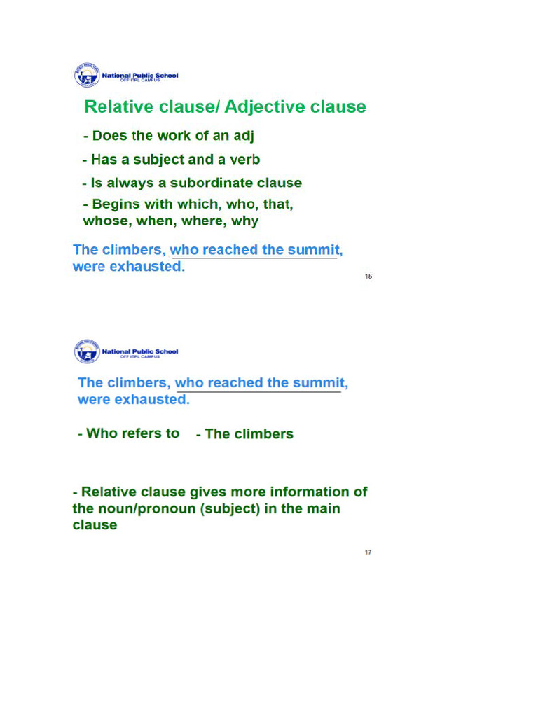 Relative Clause - Meaning and Examples. | PDF