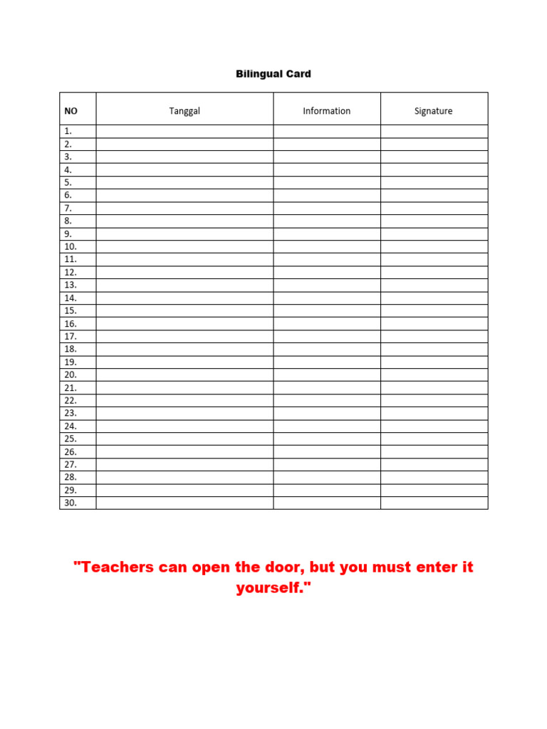 Bilingual Card | PDF