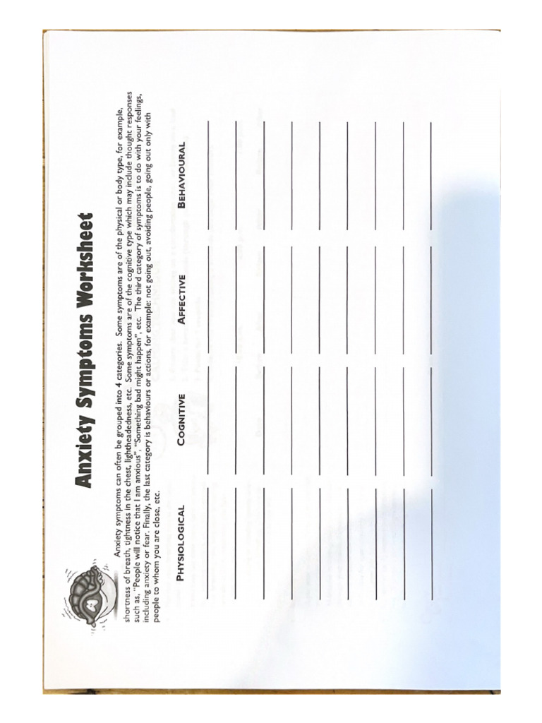Anxiety Symptoms Worksheet Aug-07-2024 | PDF