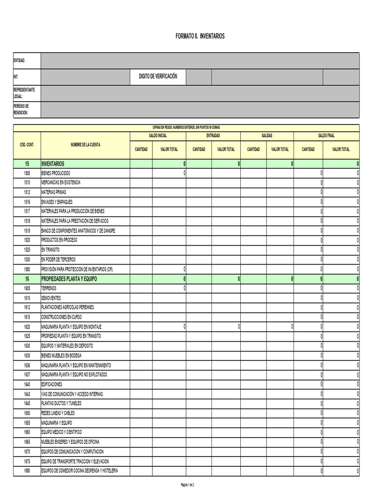 Formato Inventarios | PDF