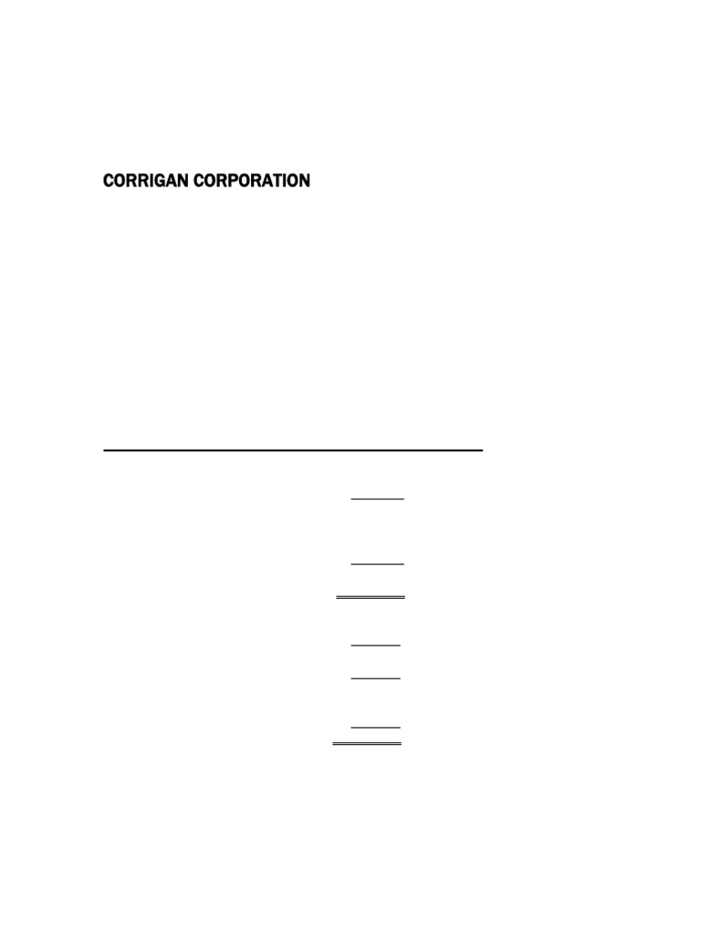 Caso - 1a-Corrigan Corp | PDF