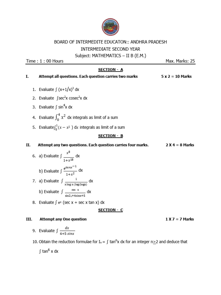 Maths Iib (Em) | PDF
