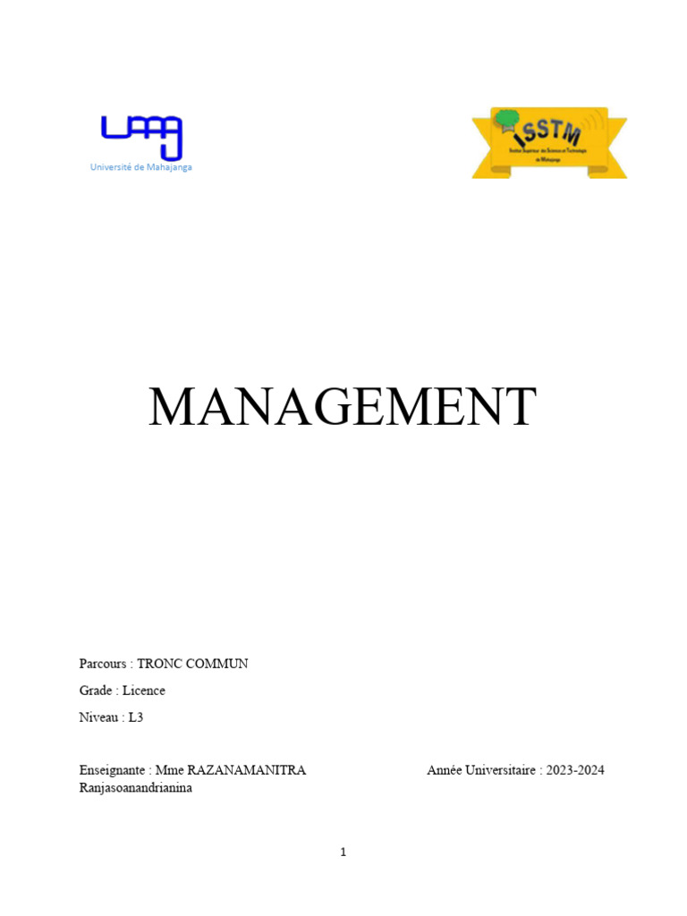 Management L3 | PDF