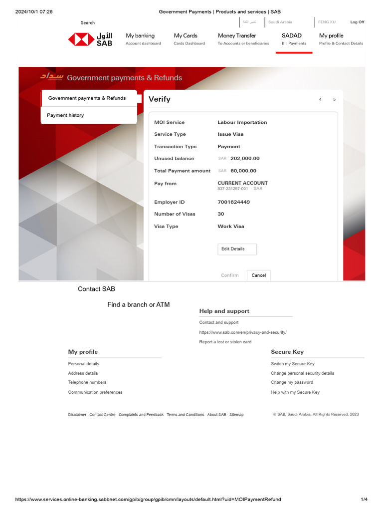 Government Payments - Products and Services - SAB | PDF